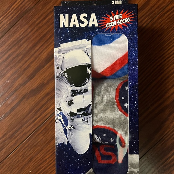 Underwear & Socks | Nasa Red White Blue Mens 3 Pack Crew Socks | Poshmark